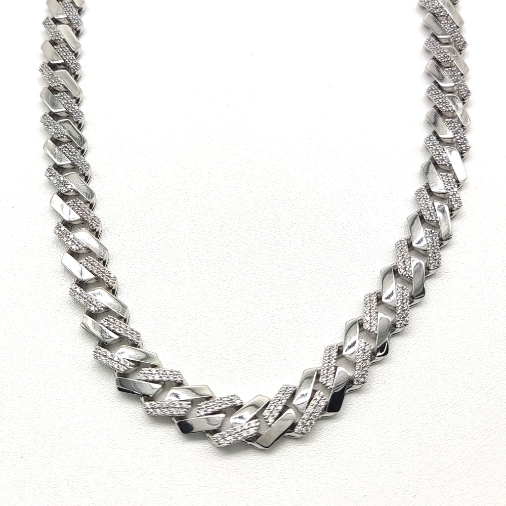 6050209LQ Cadena Monaco Chain oro blanco de 10 Kilates. – Joyería El ...