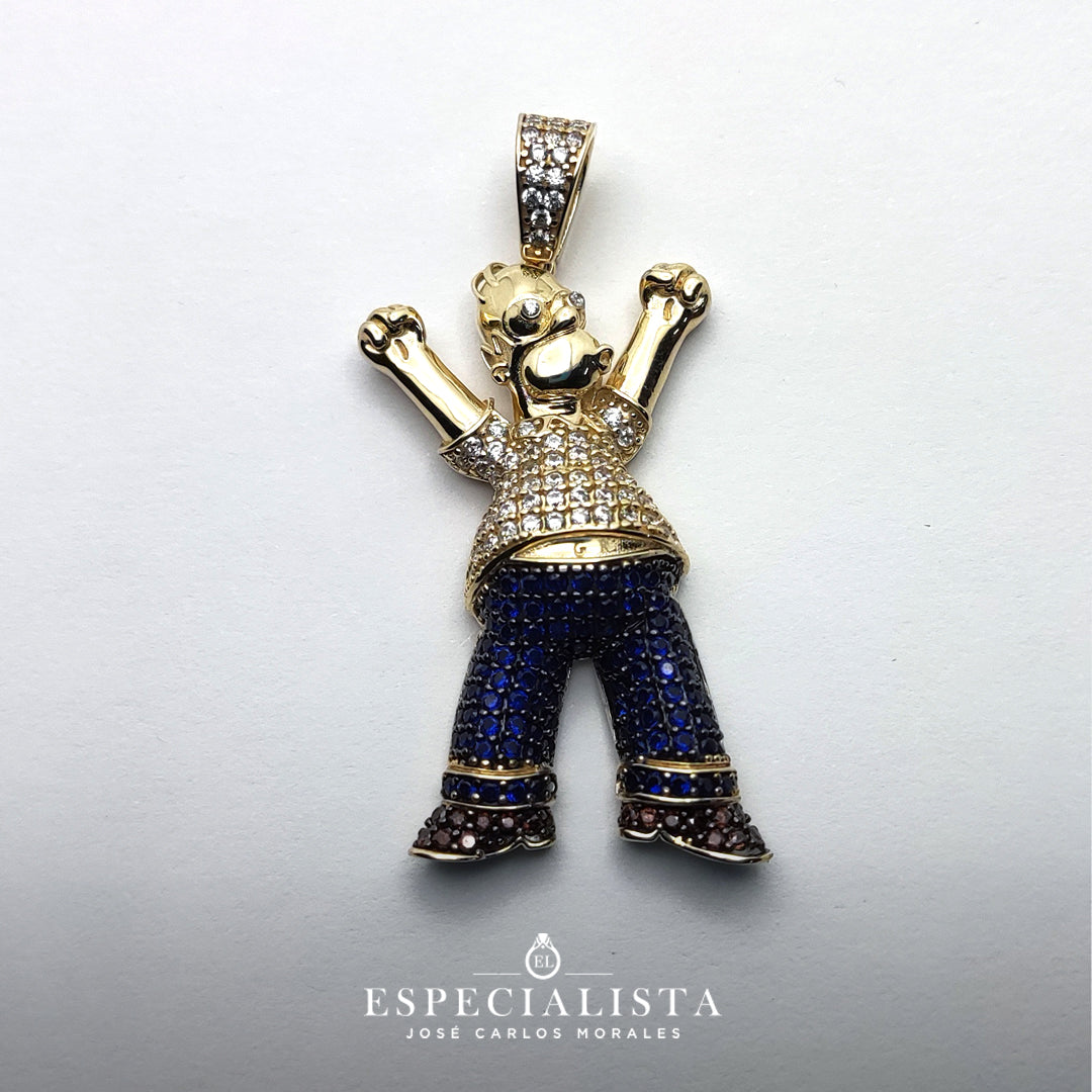 6510116LQ Dije en forma de Homero Simpson en oro de 10 Kilates ...